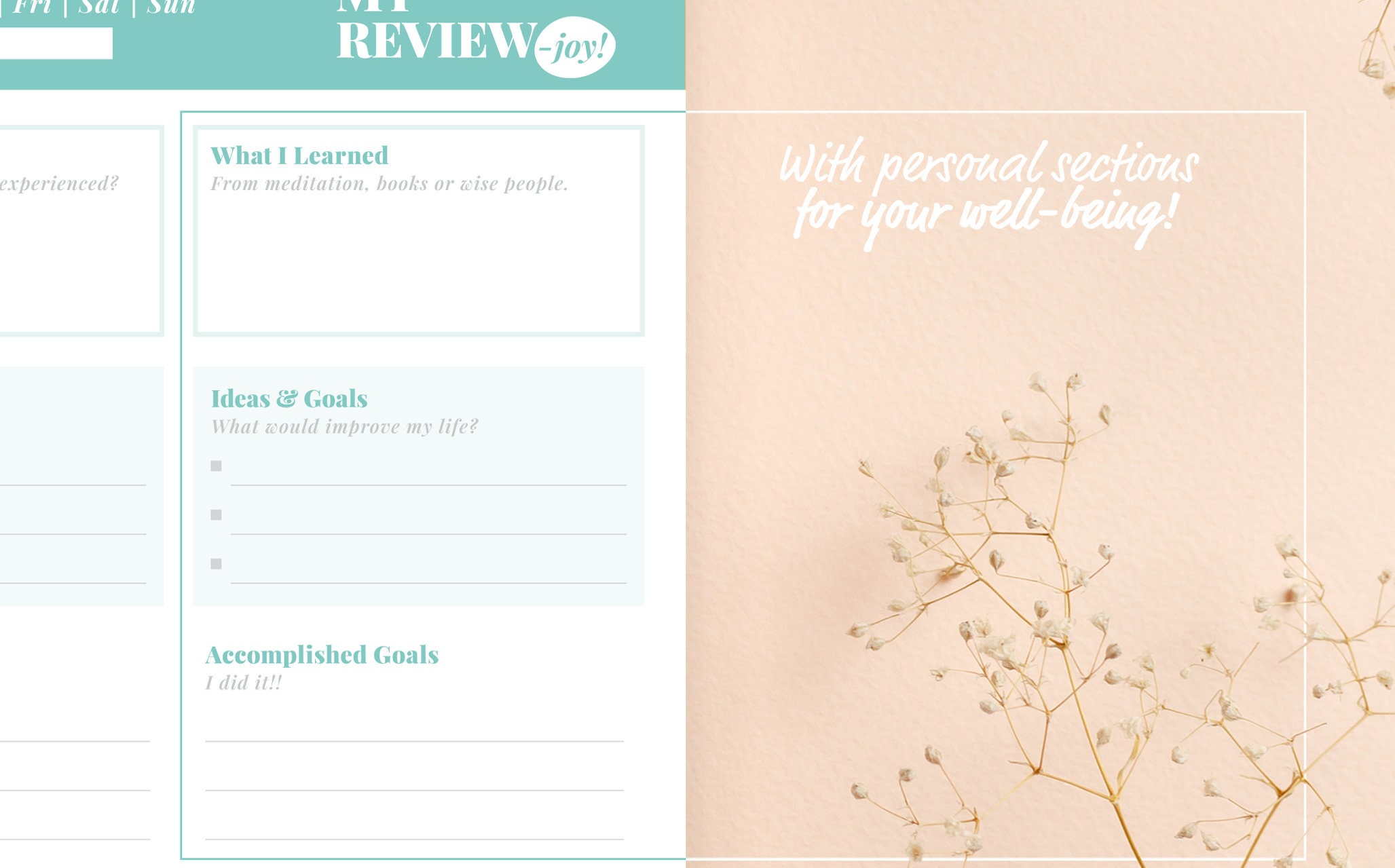 REVIEW PLANNER + Notes Page Printable - Opening Sale 35%! Well ...