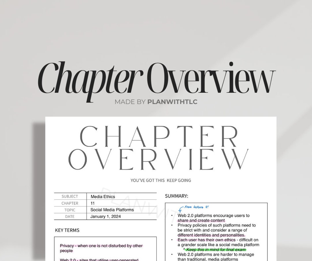 Chapter Overview Template Bundle | Chapter Summary | Study Summary ...