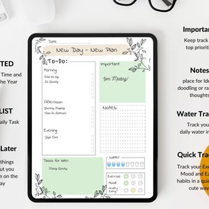 Daily Planner Printable, Daily Checklist With Habit Tracker, Digital ...