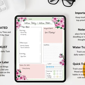 Daily Planner Printable, Daily Checklist With Habit Tracker, Digital ...