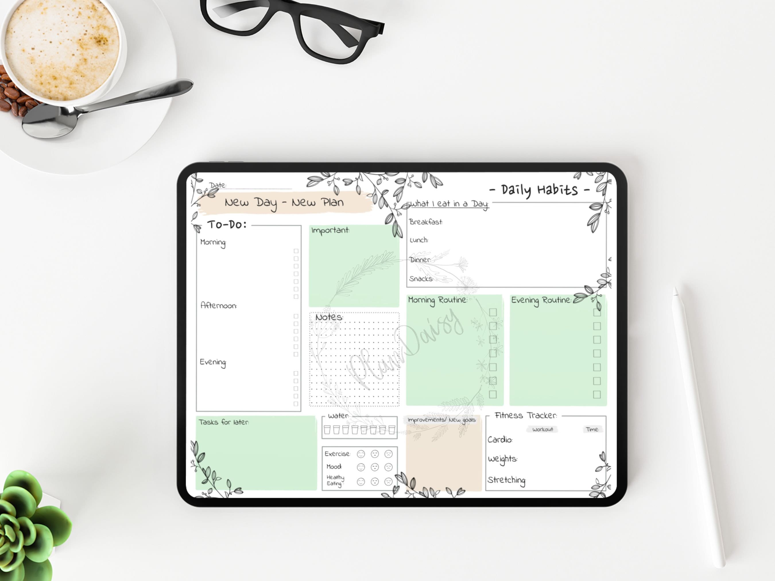 Daily Planner Printable Daily Checklist With Habit Tracker - Etsy