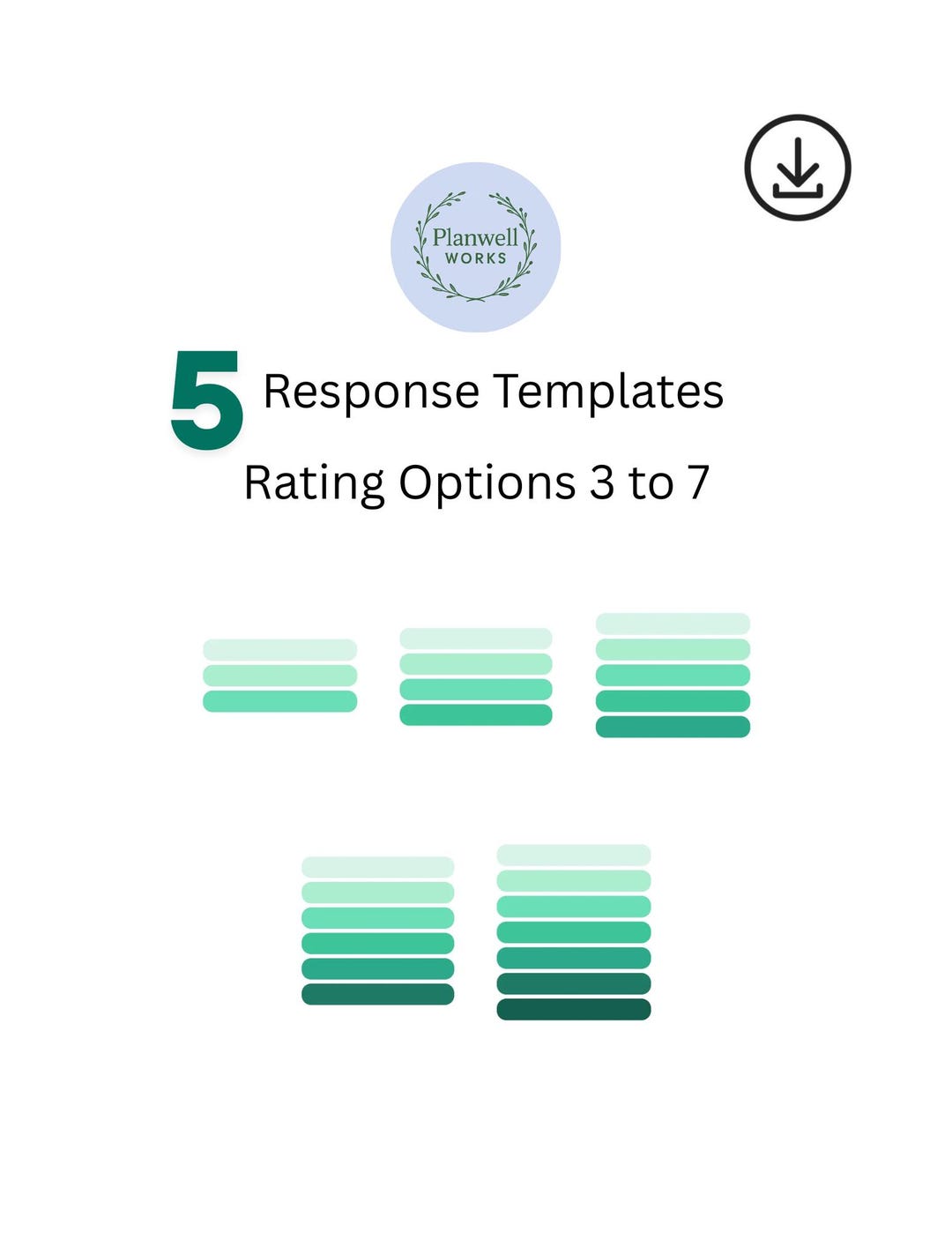 Editable Response Scale Template | 3 to 7 Point Rating Options | Mental ...