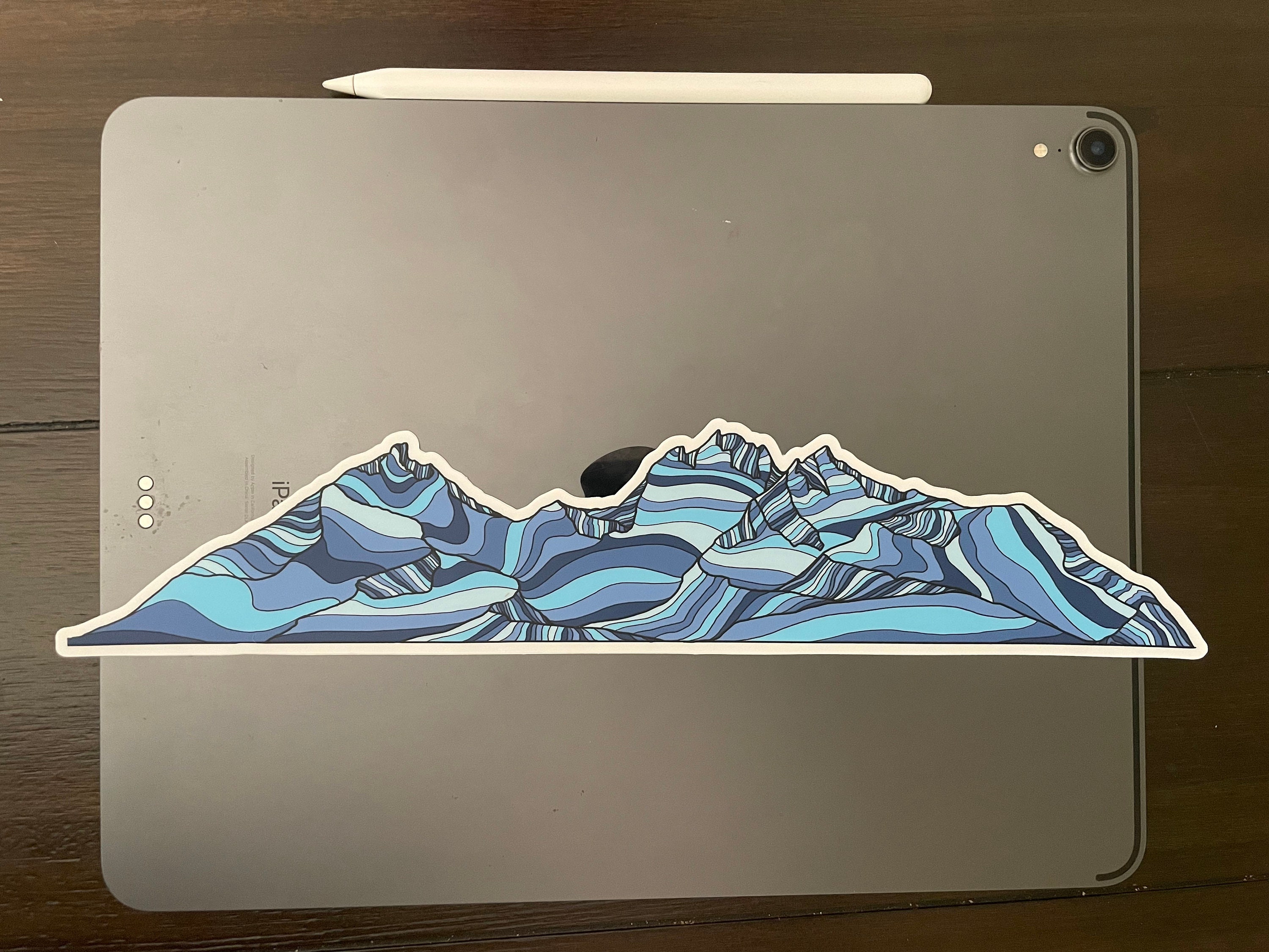 Blue Mountainscape Sticker - Etsy