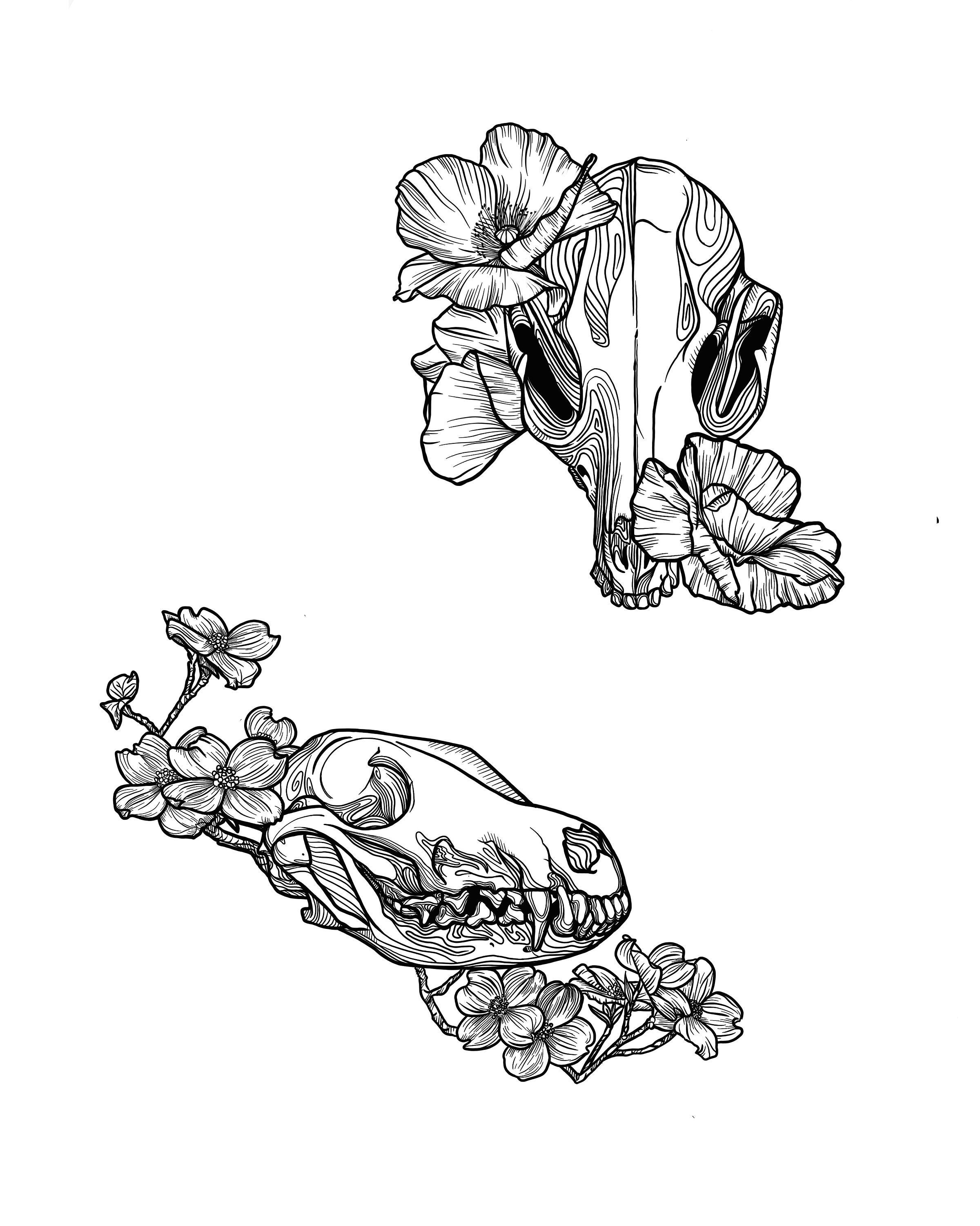 Fox Skull Tattoo Design - Etsy