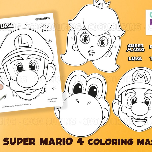 Mario Mask Coloring - Etsy