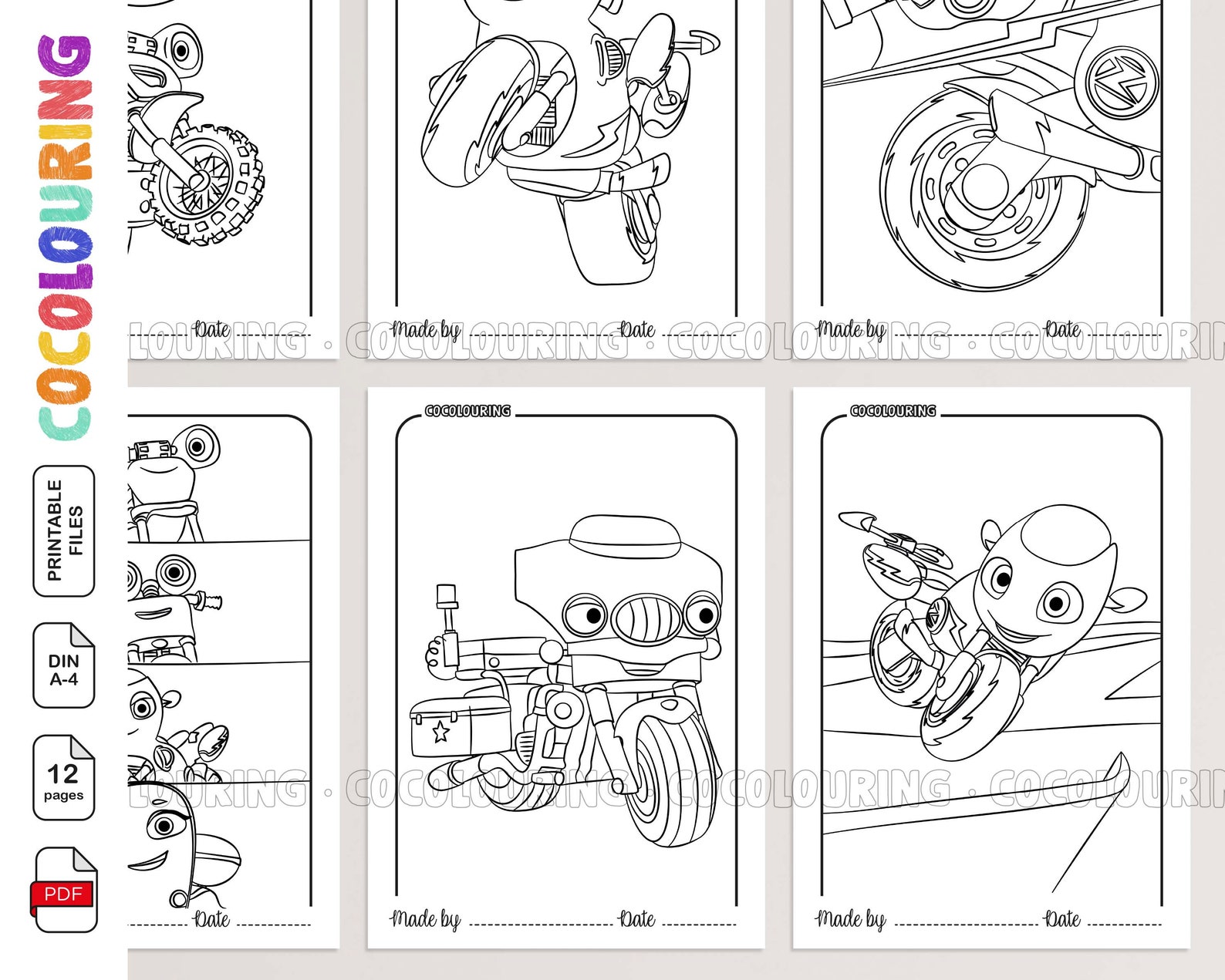 Ricky Zoom Characters Printable 12 Fun Coloring Pages of the - Etsy
