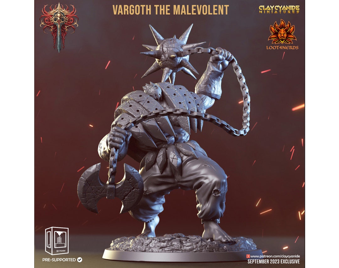 Vargoth the Malevolent Wrath of Chernobog Clay Cyanide Miniatures Tabletop Games 32mm Dungeons ...