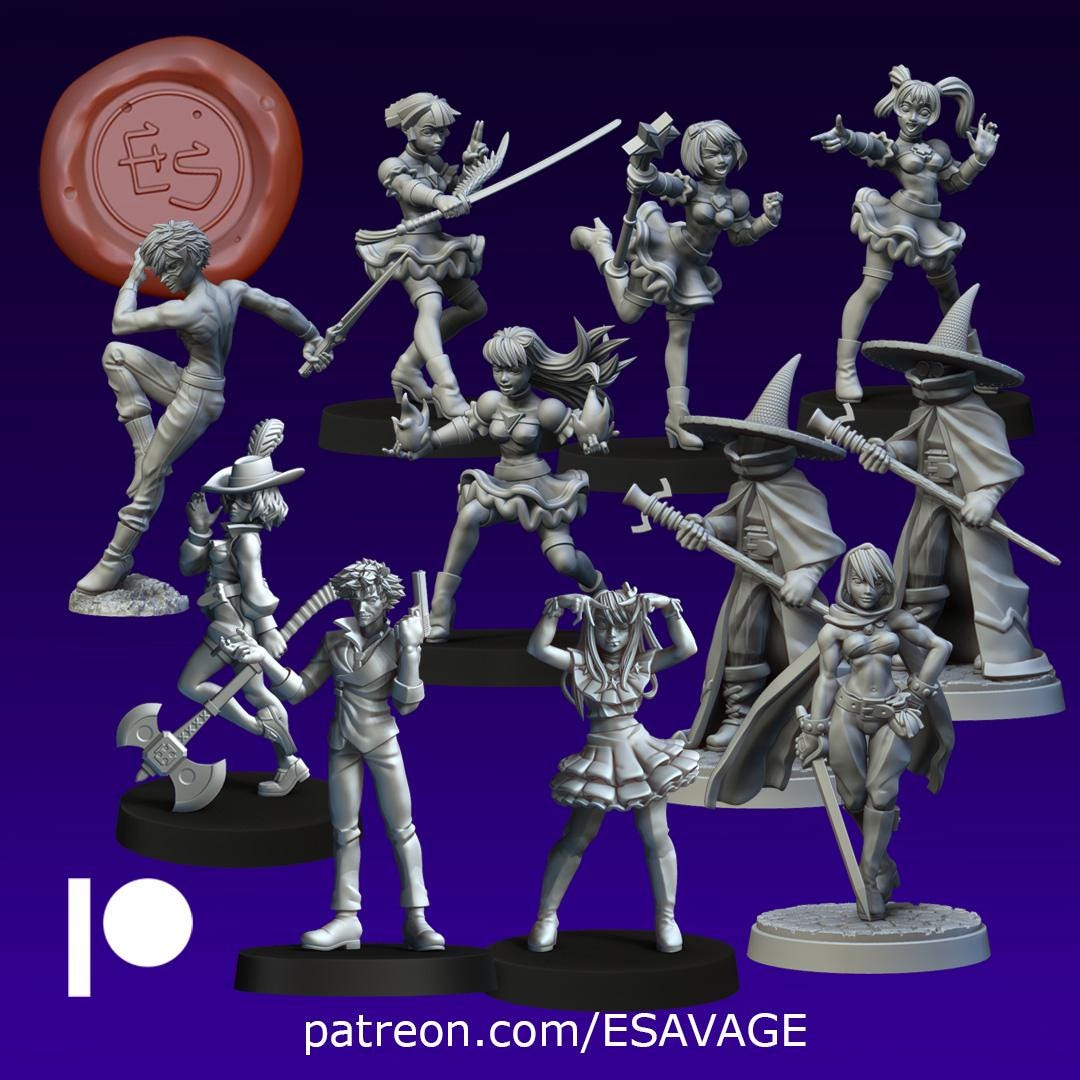 Jrpg/anime Miniatures October 2023 - Ethan Savage Studios - Dnd - D&D ...