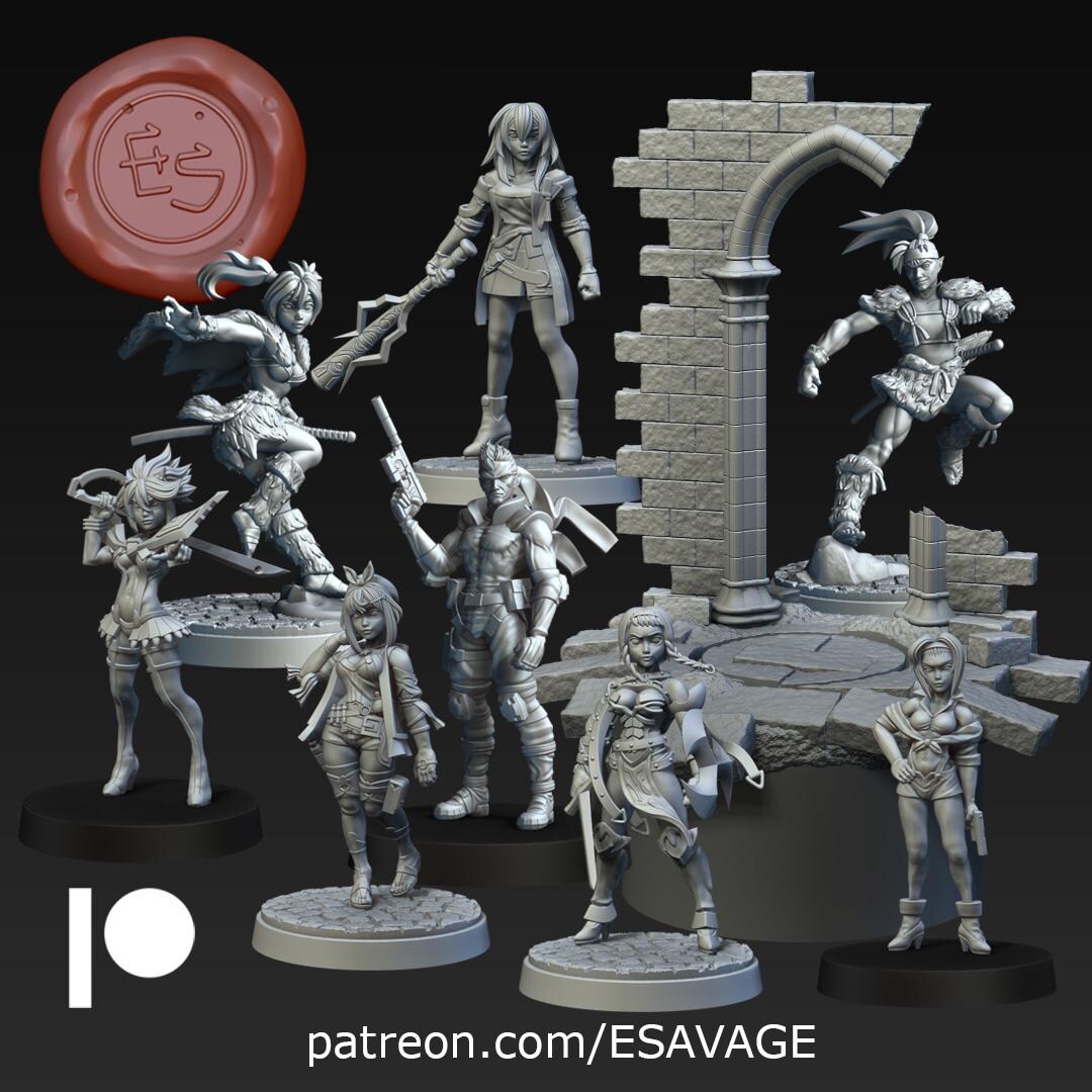 Jrpg/anime Miniatures July 2023 - Ethan Savage Studios - Dnd - D&D ...