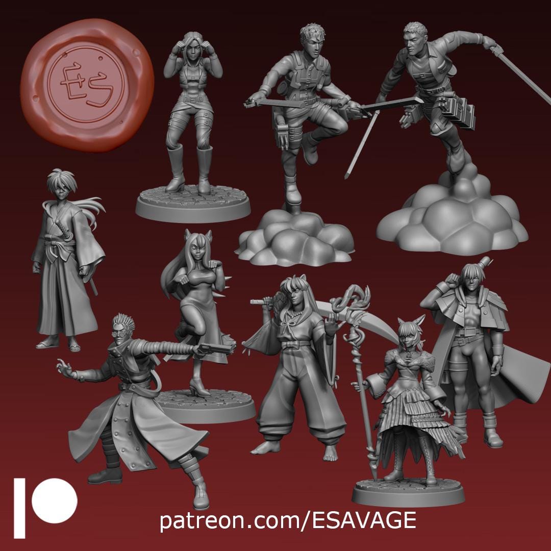 Jrpg/anime Miniatures October 2022 - Ethan Savage Studios - Dnd - D&D ...