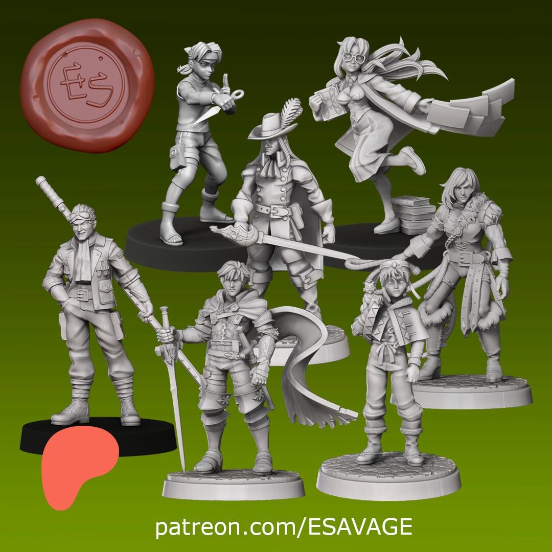 Jrpg/anime Miniatures April 2024 - Ethan Savage Studios - Dnd - D&D ...