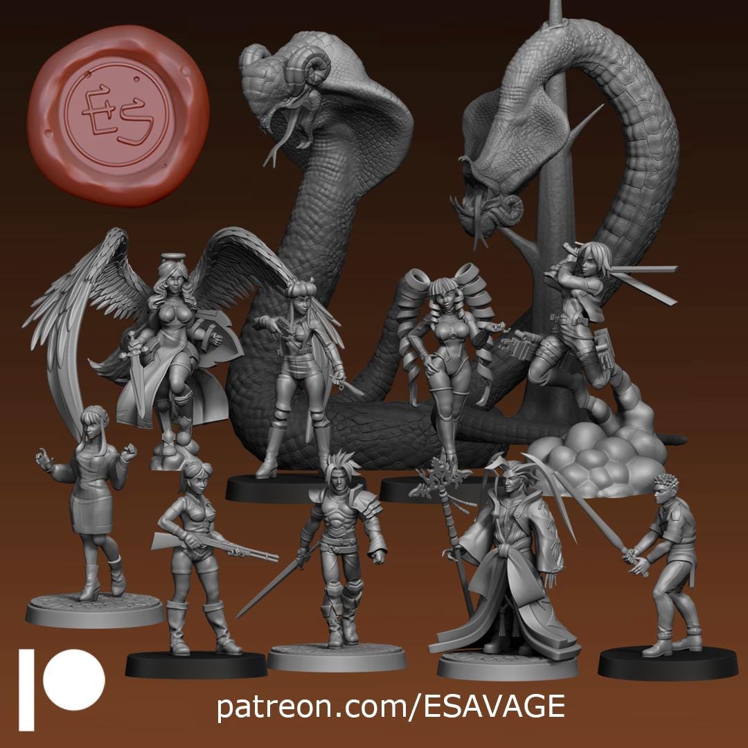 Jrpg/anime Miniatures August 2022 - Ethan Savage Studios - Dnd - D&D ...