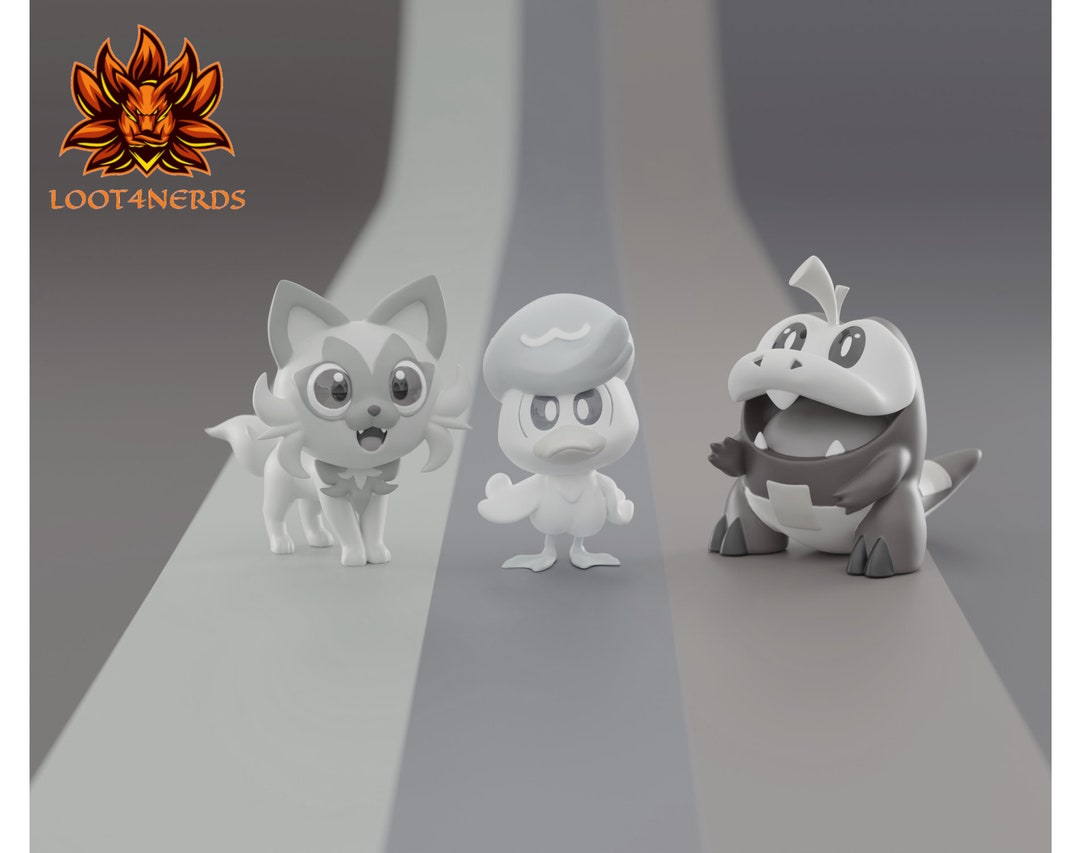 Felori, Krokel, Kwaks Paintable Pokemon Fan Art Figure Sprigato ...