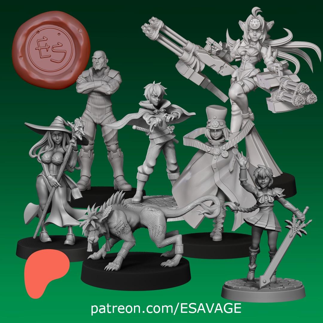 Jrpg/anime Miniatures March 2024 - Ethan Savage Studios - Dnd - D&D ...