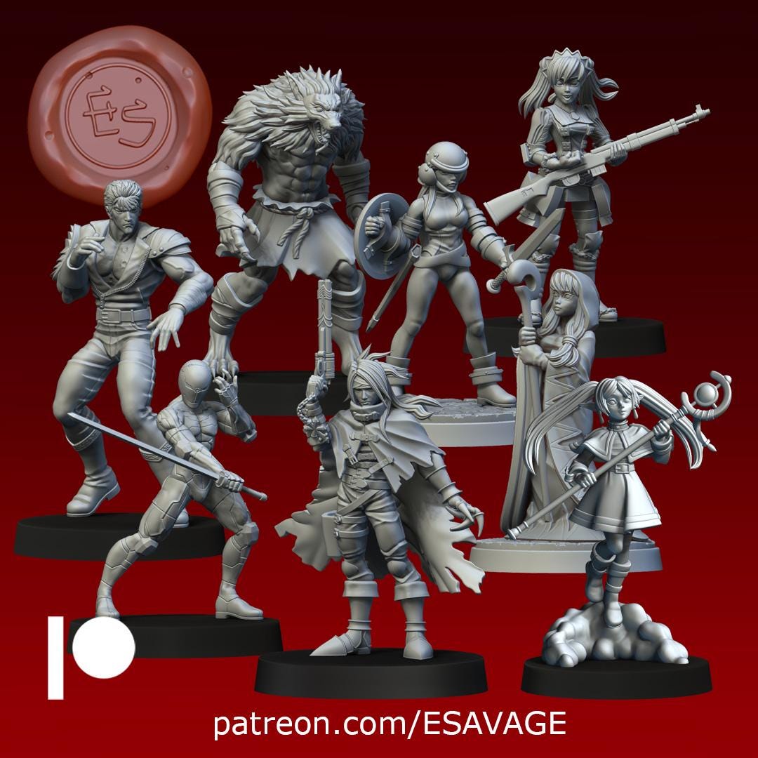 Jrpg/anime Miniatures January 2024 - Ethan Savage Studios - Dnd - D&D ...