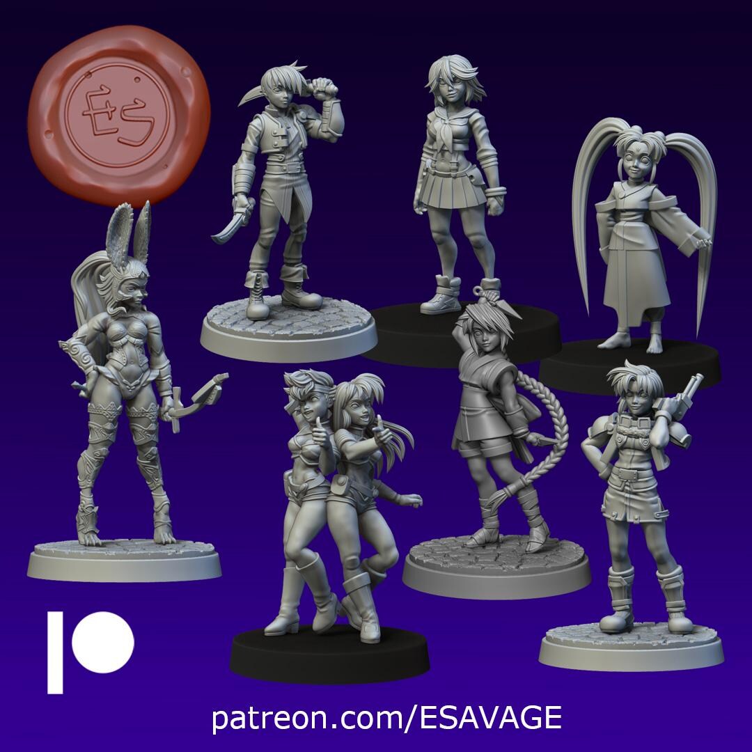 Jrpg/anime Miniatures September 2023 - Ethan Savage Studios - Dnd - D&D ...