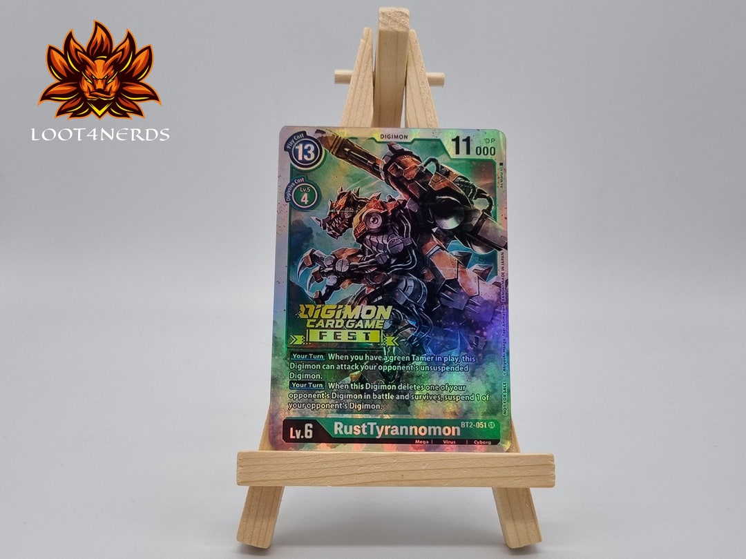 BT2-051 Rusttyrannomon Digimon Card Game Fest Holo Custom - Etsy