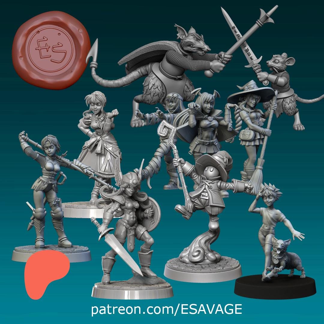 Jrpg/anime Miniatures October 2024 - Ethan Savage Studios - Dnd - D&D ...