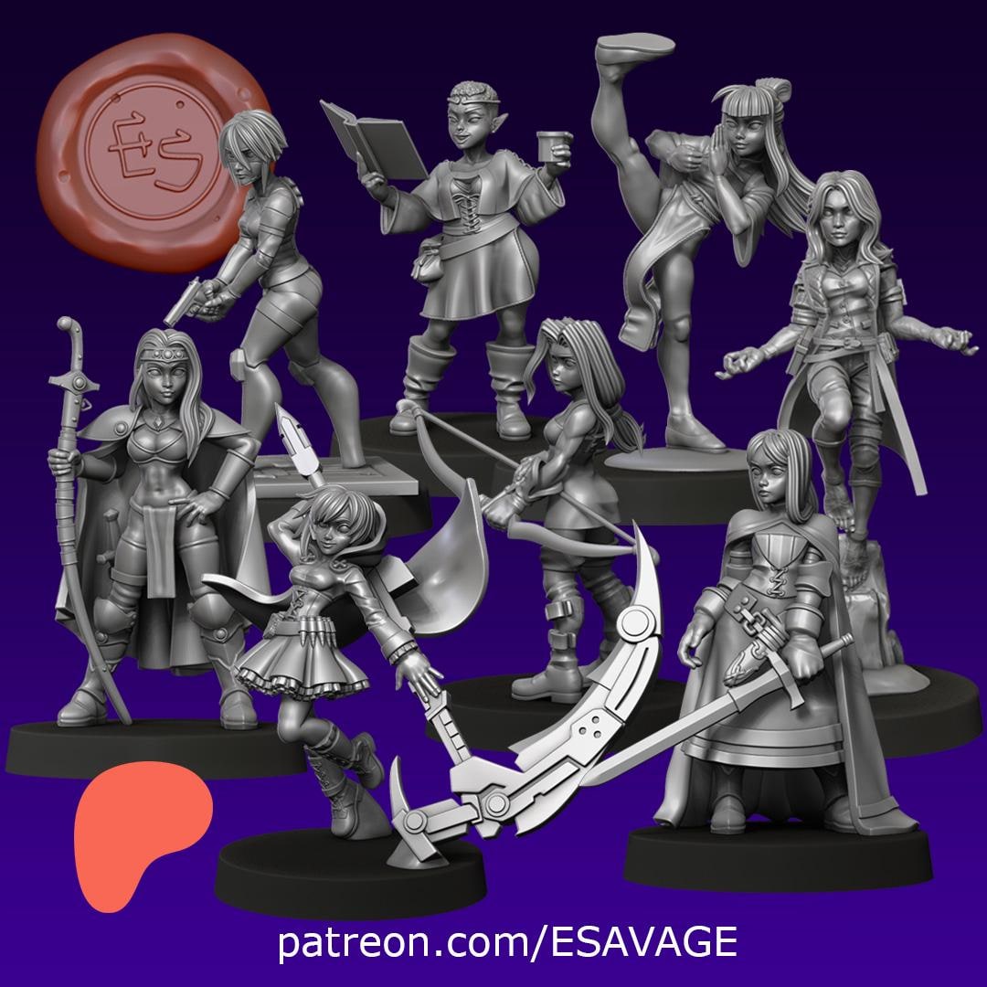 Jrpg/anime Miniatures June 2025 - Ethan Savage Studios - Dnd - D&D ...