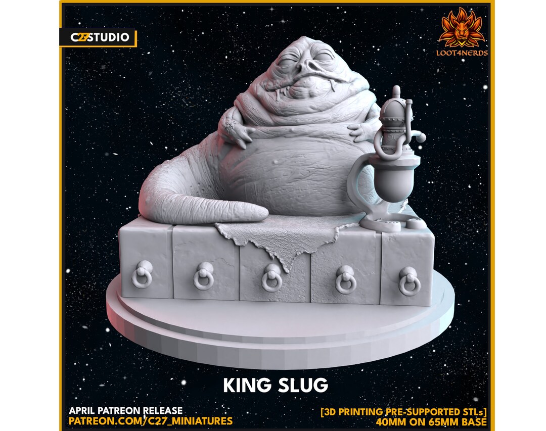 King Slug Aka Jabba the Hutt C27 Star Wars Legion Dnd D&D Pathfinder Tabletop Miniature Mini ...