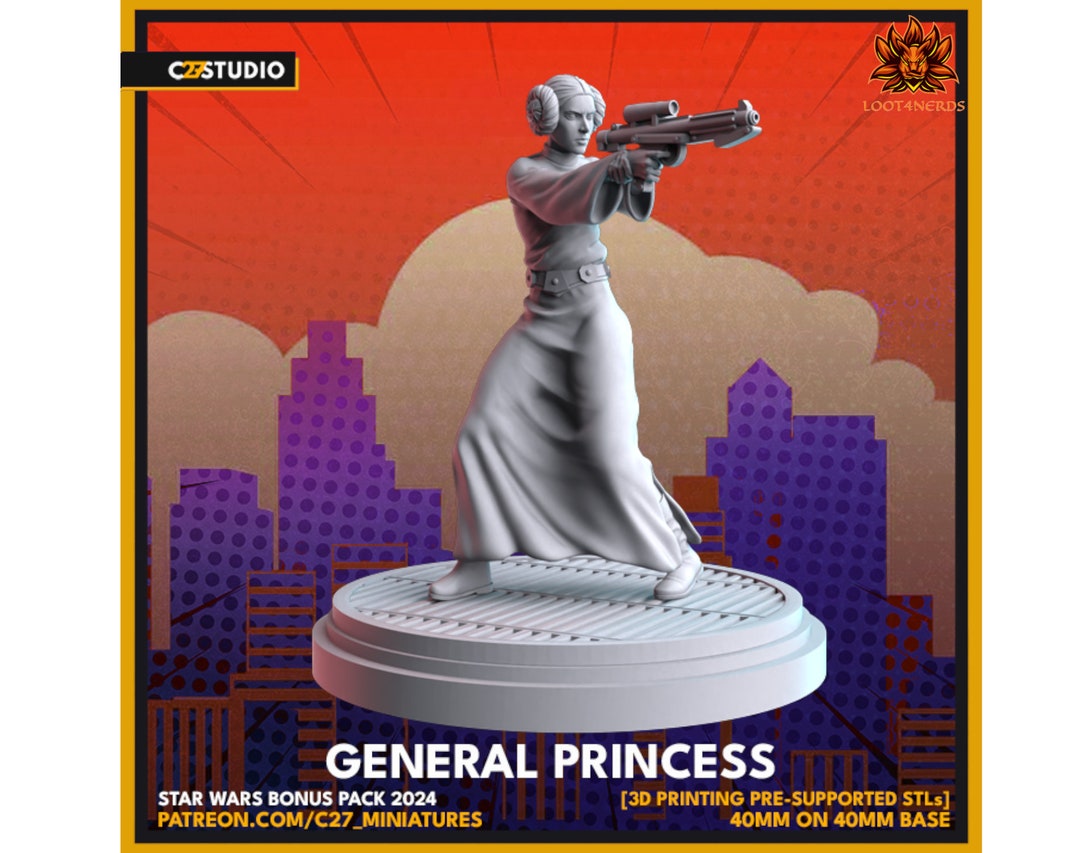 General Princess Aka Leia Organa C27 Star Wars Legion Dnd D&D ...