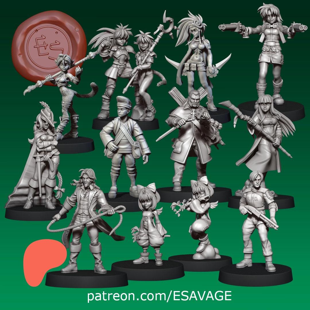 Jrpg/anime Miniatures September 2025 - Ethan Savage Studios - Dnd - D&D ...