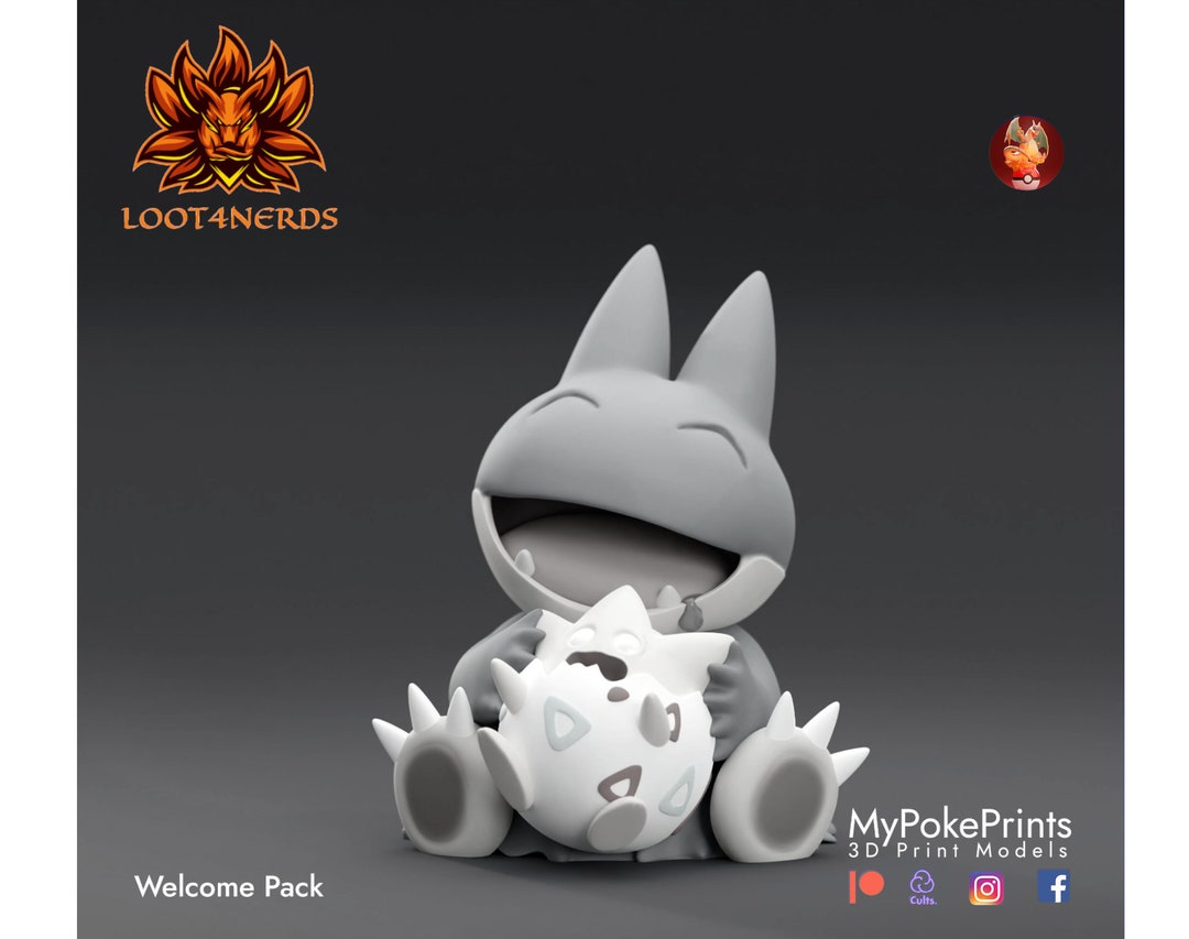 Munchlax and Togepi - Paintable Pokemon Fan Art Figure - Etsy