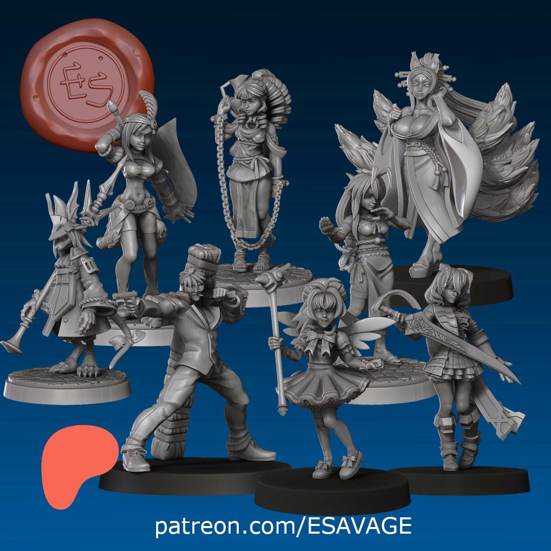 Jrpg/anime Miniatures August 2024 - Ethan Savage Studios - Dnd - D&D ...