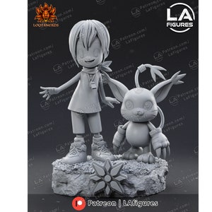 Kari & Gatomon Paintable Digimon Fan Art Figure Kari and Tailmon - Etsy