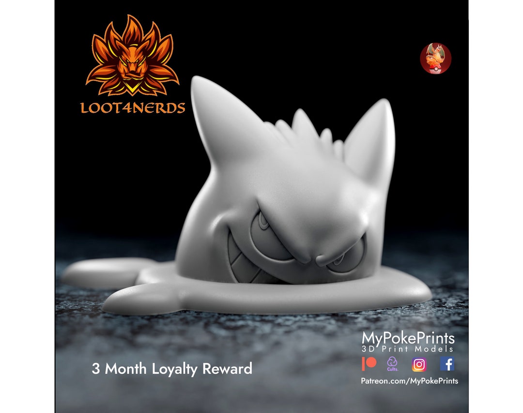 Shadow Gengar Paintable Pokemon Fan Art Figure - Etsy