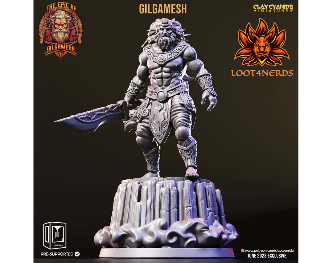 Gilgamesh | Epic of Gilgamesh | Clay Cyanide Miniatures | Tabletop ...