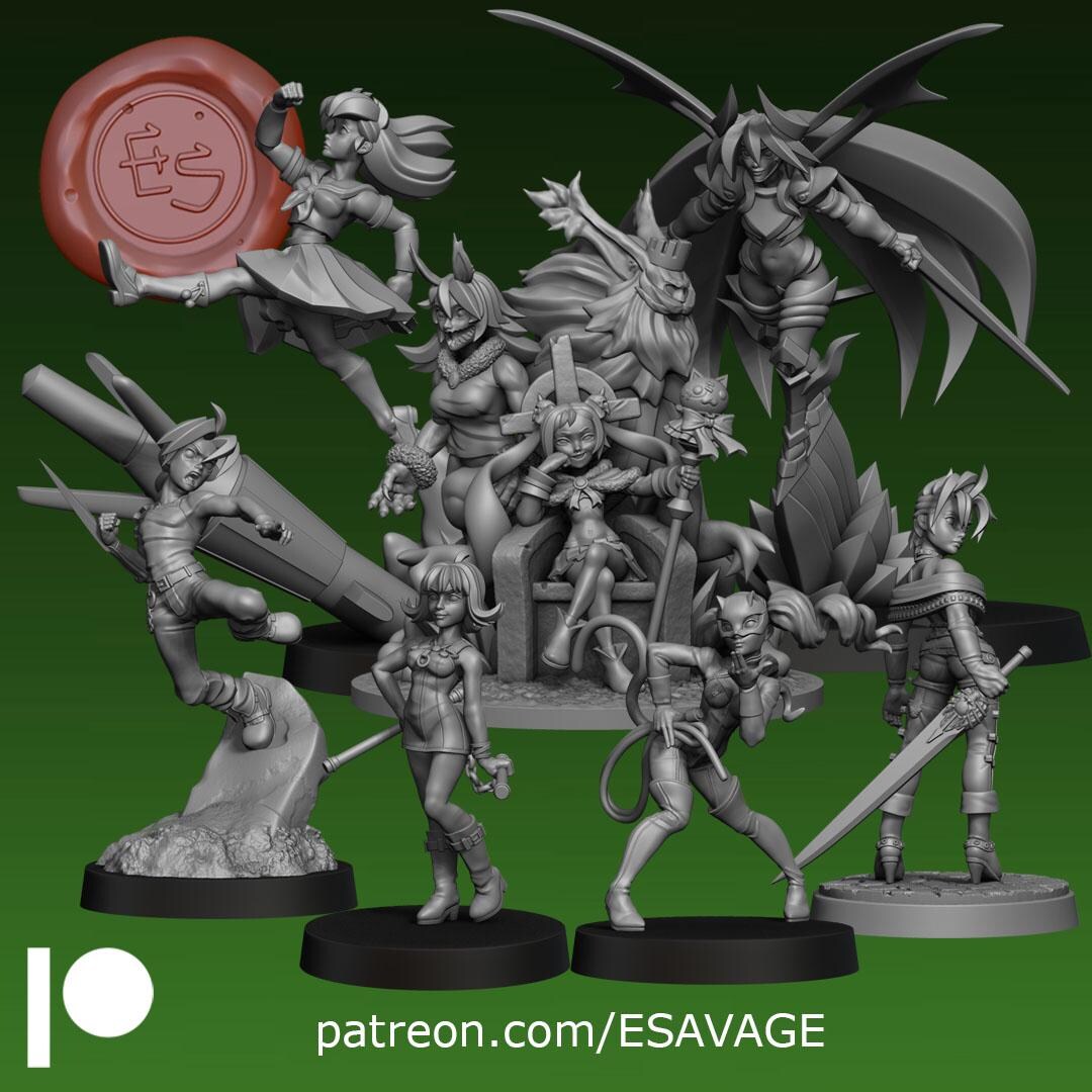 Jrpg/anime Miniatures March 2023 - Ethan Savage Studios - Dnd - D&D ...