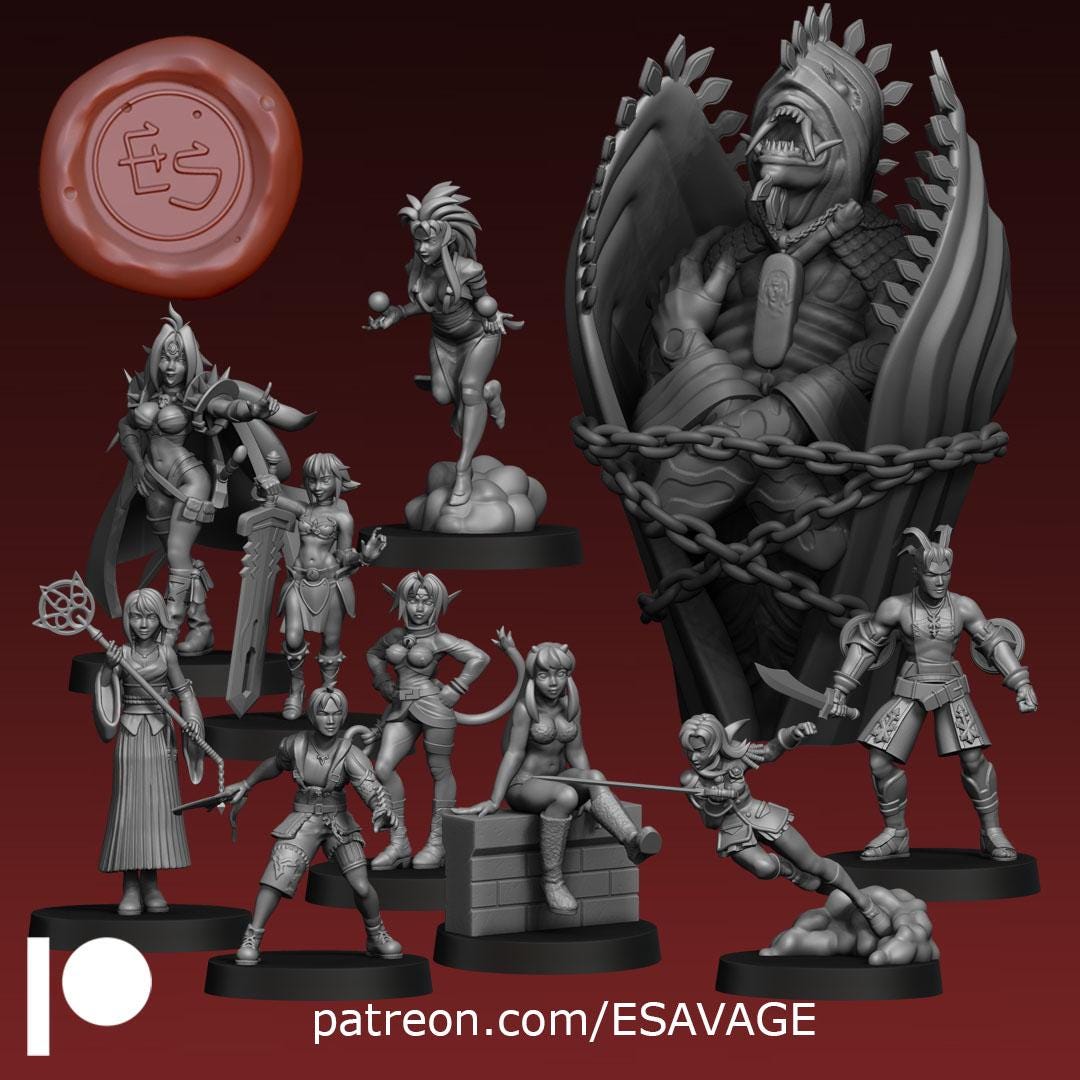 Jrpg/anime Miniatures May 2022 - Ethan Savage Studios - Dnd - D&D ...