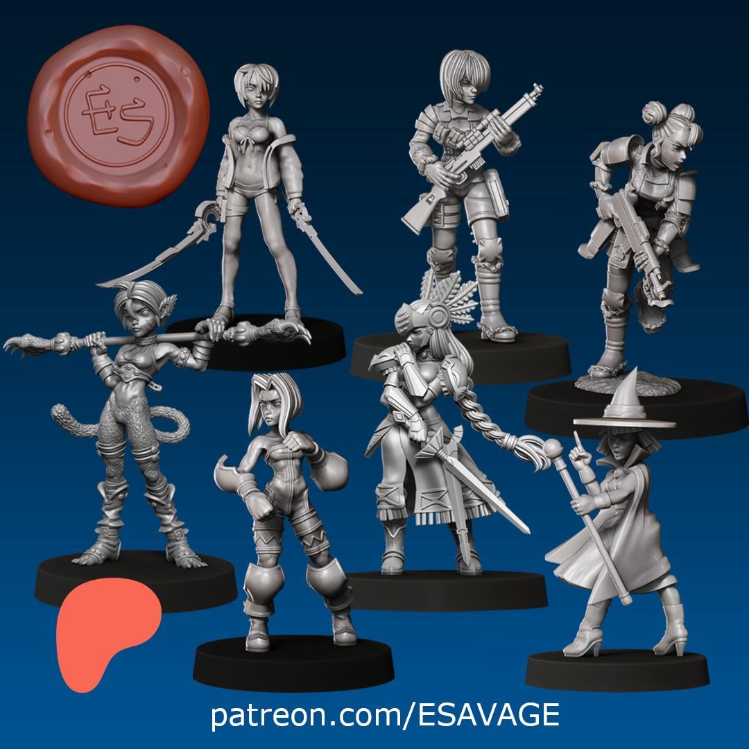 Jrpg/anime Miniatures March 2025 - Ethan Savage Studios - Dnd - D&D ...