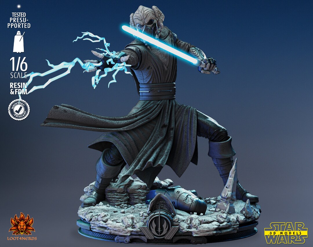 Plo Koon Paintable 3D Star Wars Model Fan Art Figure - Etsy