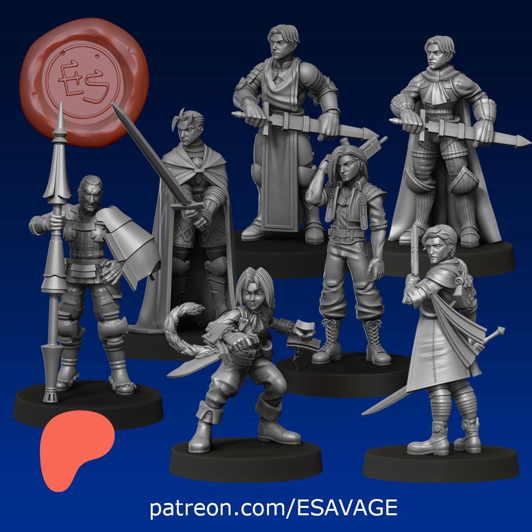 Jrpg/anime Miniatures May 2025 - Ethan Savage Studios - Dnd - D&D ...