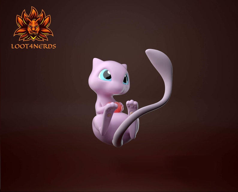 Mew With Heart - Paintable Pokemon Fan Art Figure - Mew With Heart - Etsy