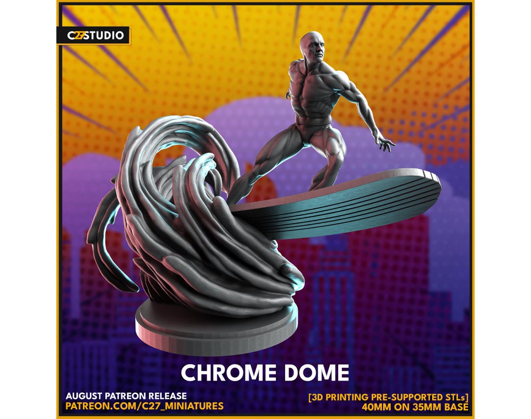 Chrome Dome Aka Silver Surfer - C27 - Marvel Crisis Protocol - Dnd - D ...