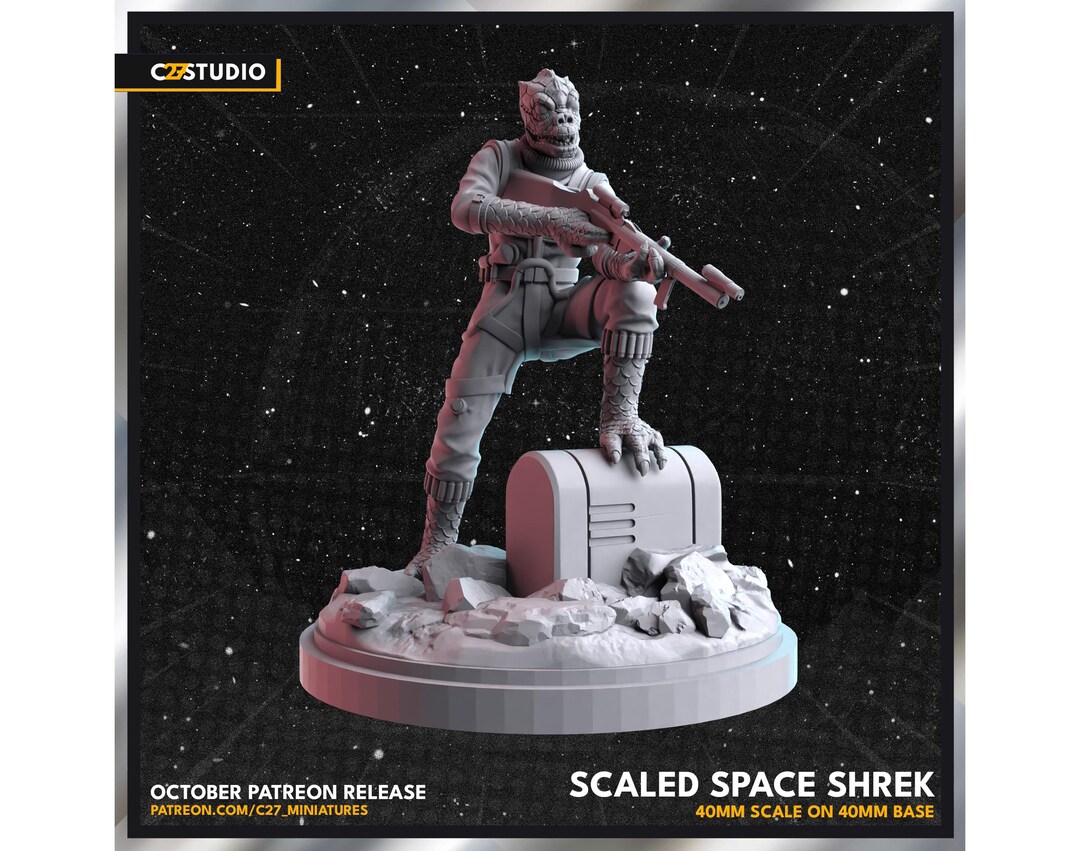 Scaled Space Shrek Aka Bossk - C27 - Star Wars Legion - Dnd - D&D ...