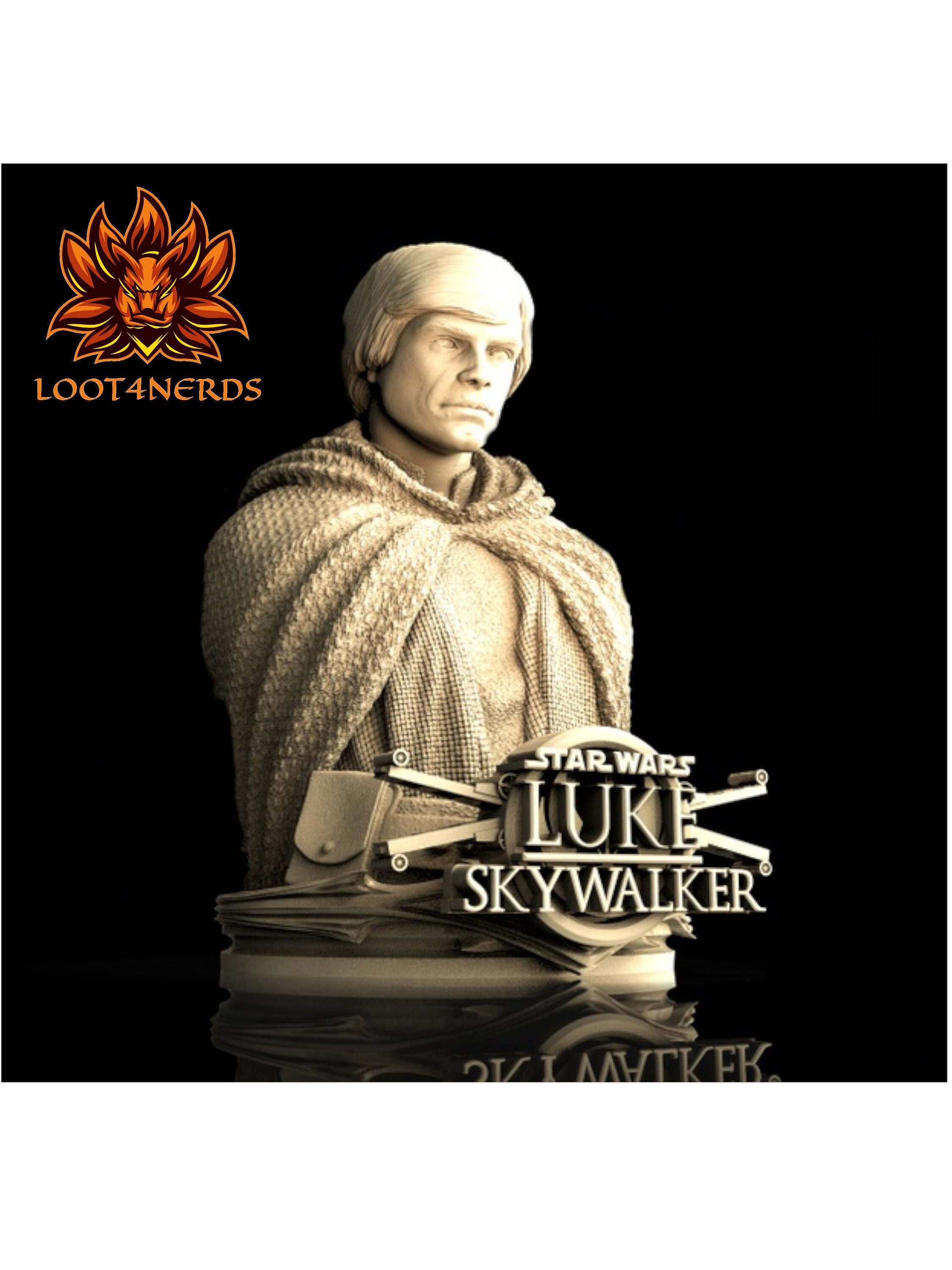 Luke Skywalker Fan art Statue Resin Model figure Kit 3D Printed ...