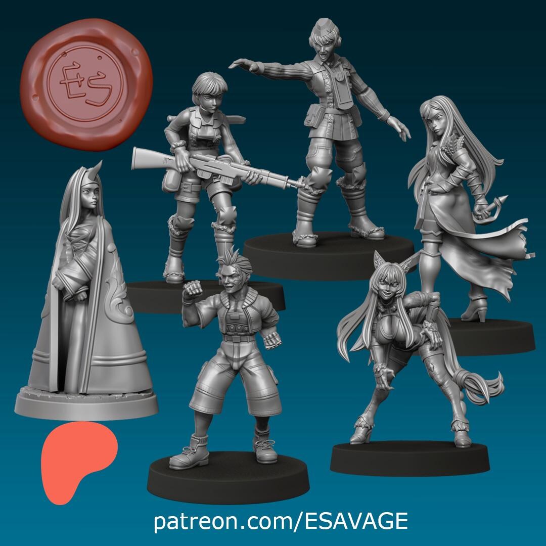 Jrpg/anime Miniatures April 2025 - Ethan Savage Studios - Dnd - D&D ...