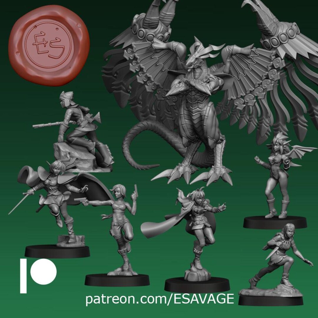 Jrpg/anime Miniatures April 2022 - Ethan Savage Studios - Dnd - D&D ...