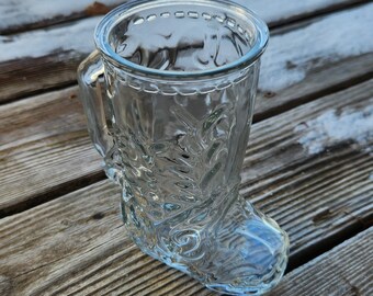 Glass Cowboy Boot Beer Mug - Etsy