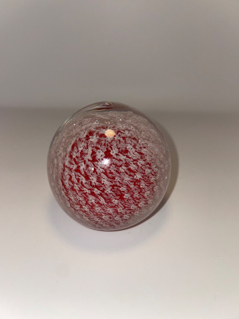 Snowflake Swirl Red & White Glass Paperweight - Etsy