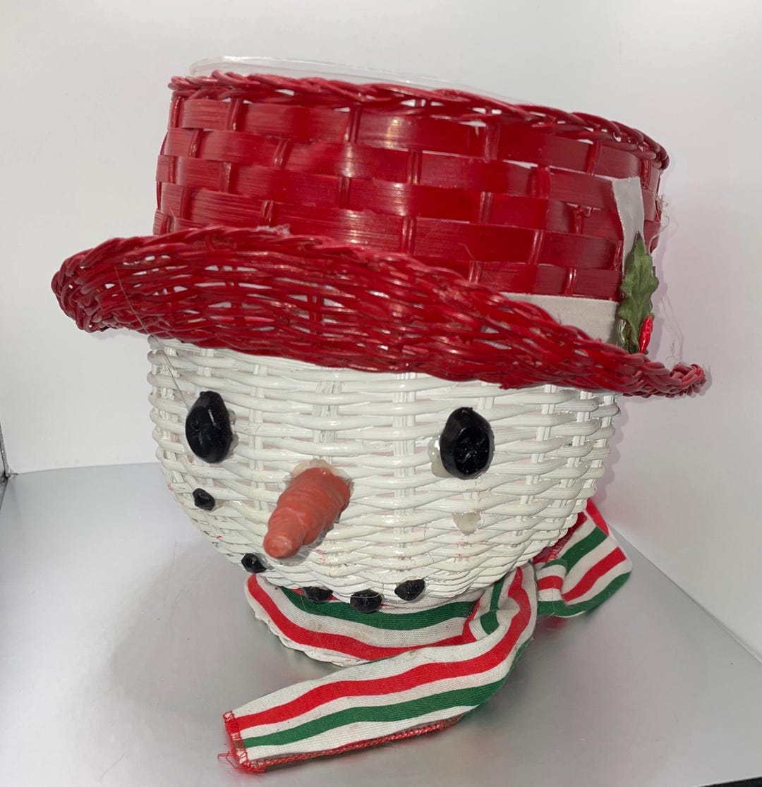 Wicker Snowman Planter / Floral Arrangement Basket - Etsy