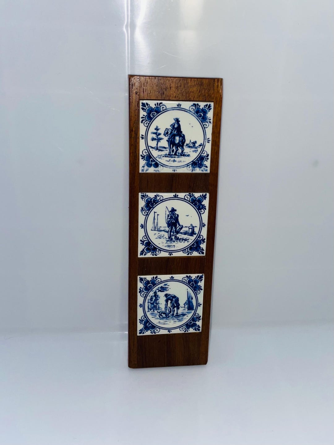 Delft Blue Handpainted Miniature Tiles in Wood Frame Wall Hanging - Etsy