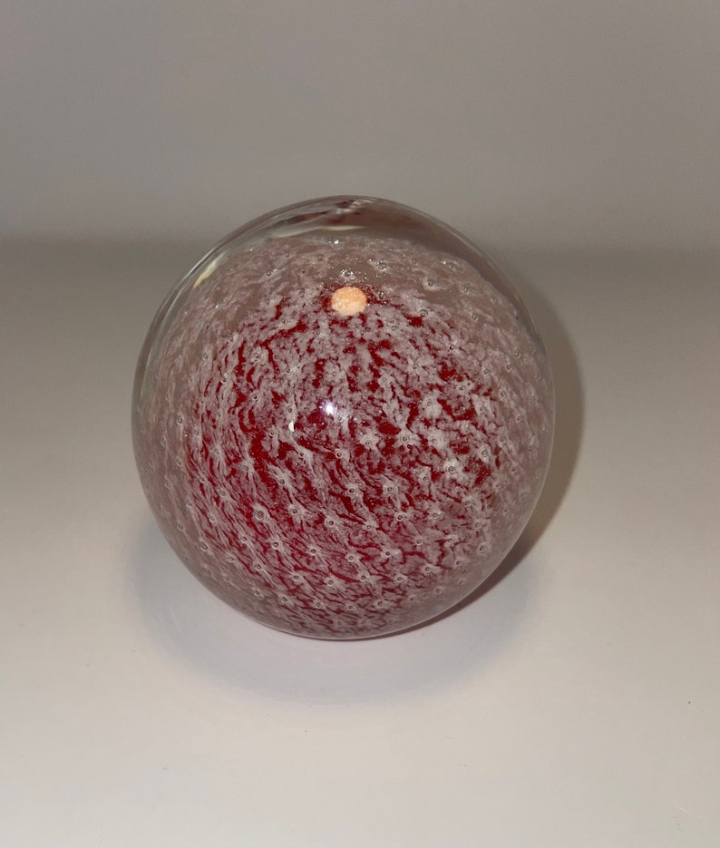 Snowflake Swirl Red & White Glass Paperweight - Etsy