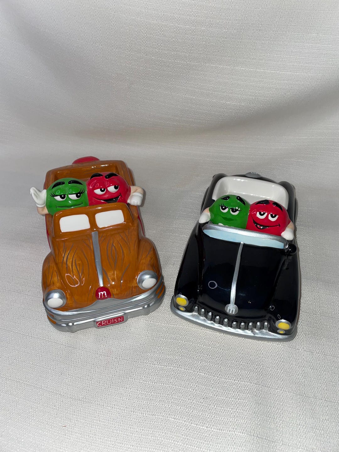 M&M Collectible Ceramic Car Figurines - Set of 2 - Etsy