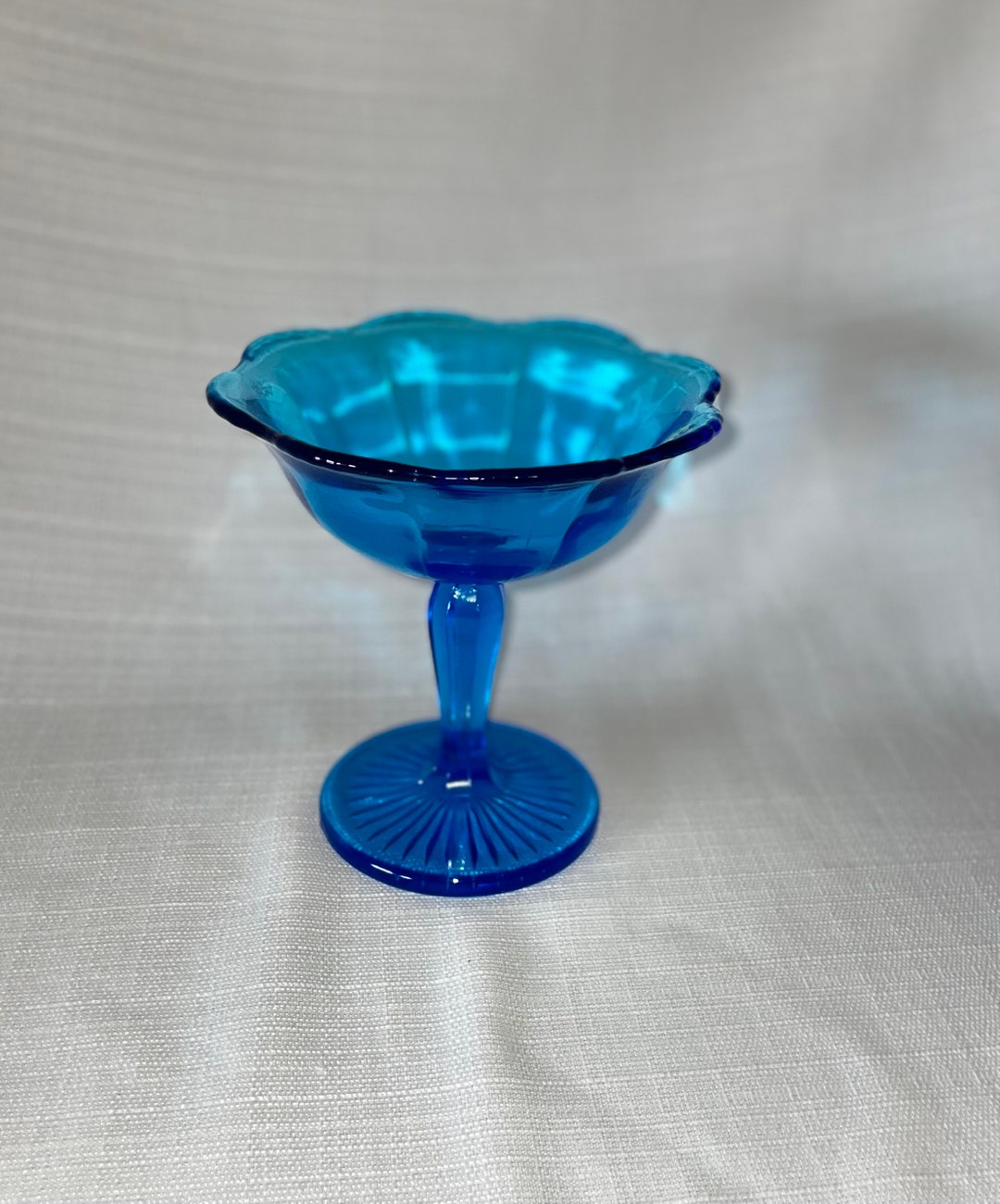 Cobalt Blue Glass Compote / Candy Dish - Etsy