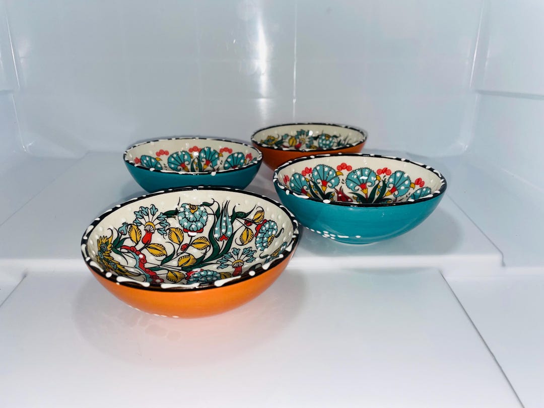 Nakkas Cini Turkish Handmade Hand Painted Bowls - Set of 4 - Etsy